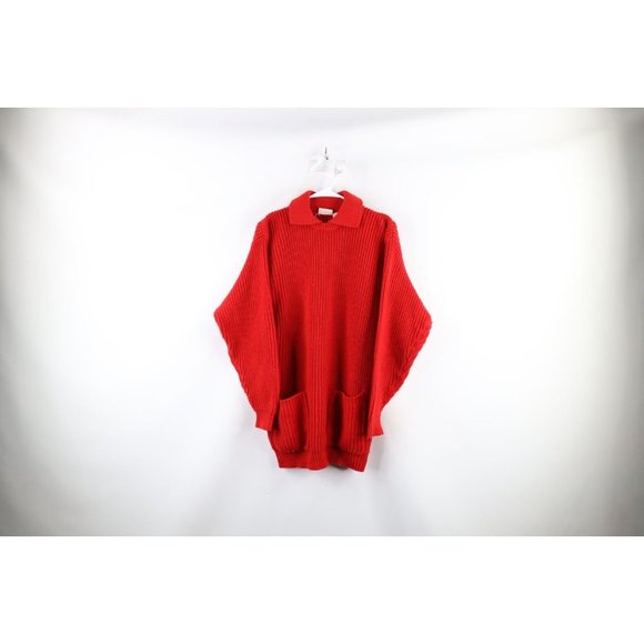 Vintage | Sweaters | Vintage 7s Streetwear Medium Blank Chunky Ribbed ...